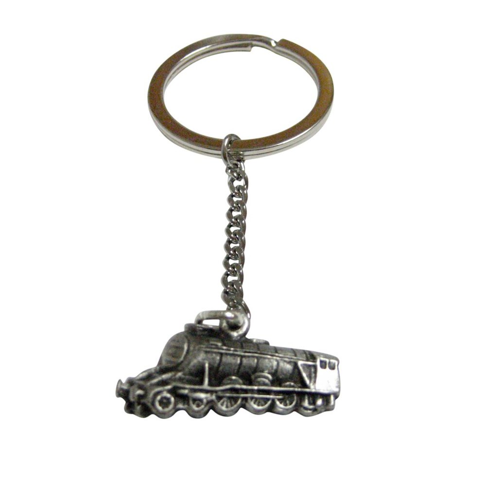 Textured Locomotive Train Pendant Keychain - Gem
